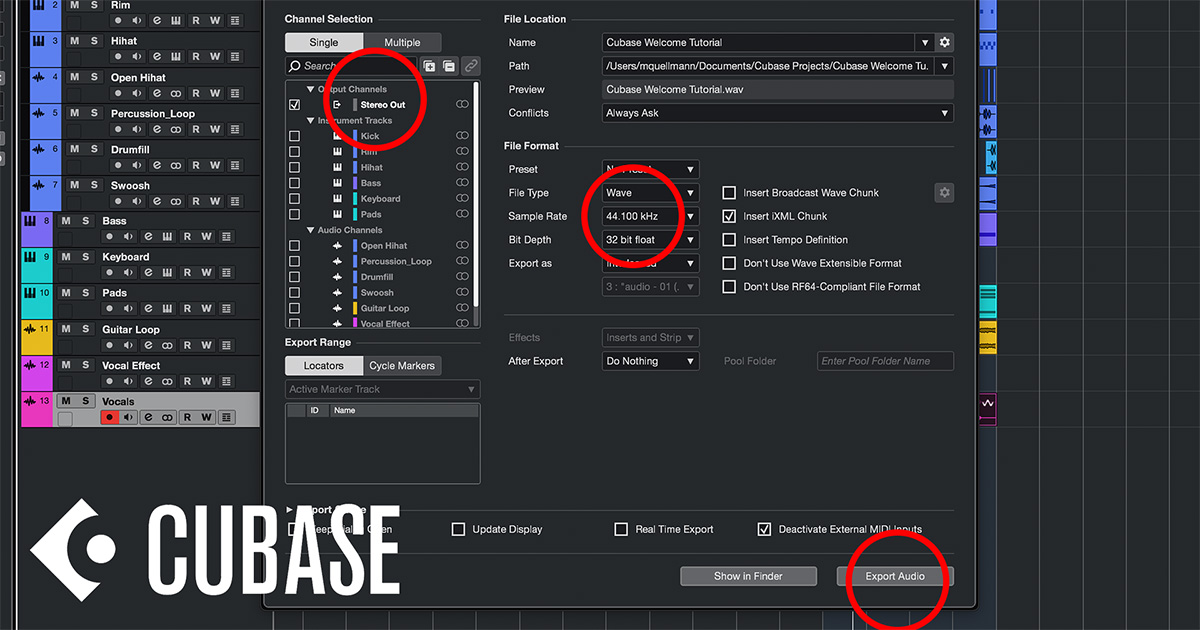 Save and Export Your First Project | Cubase Tutorial | Steinberg
